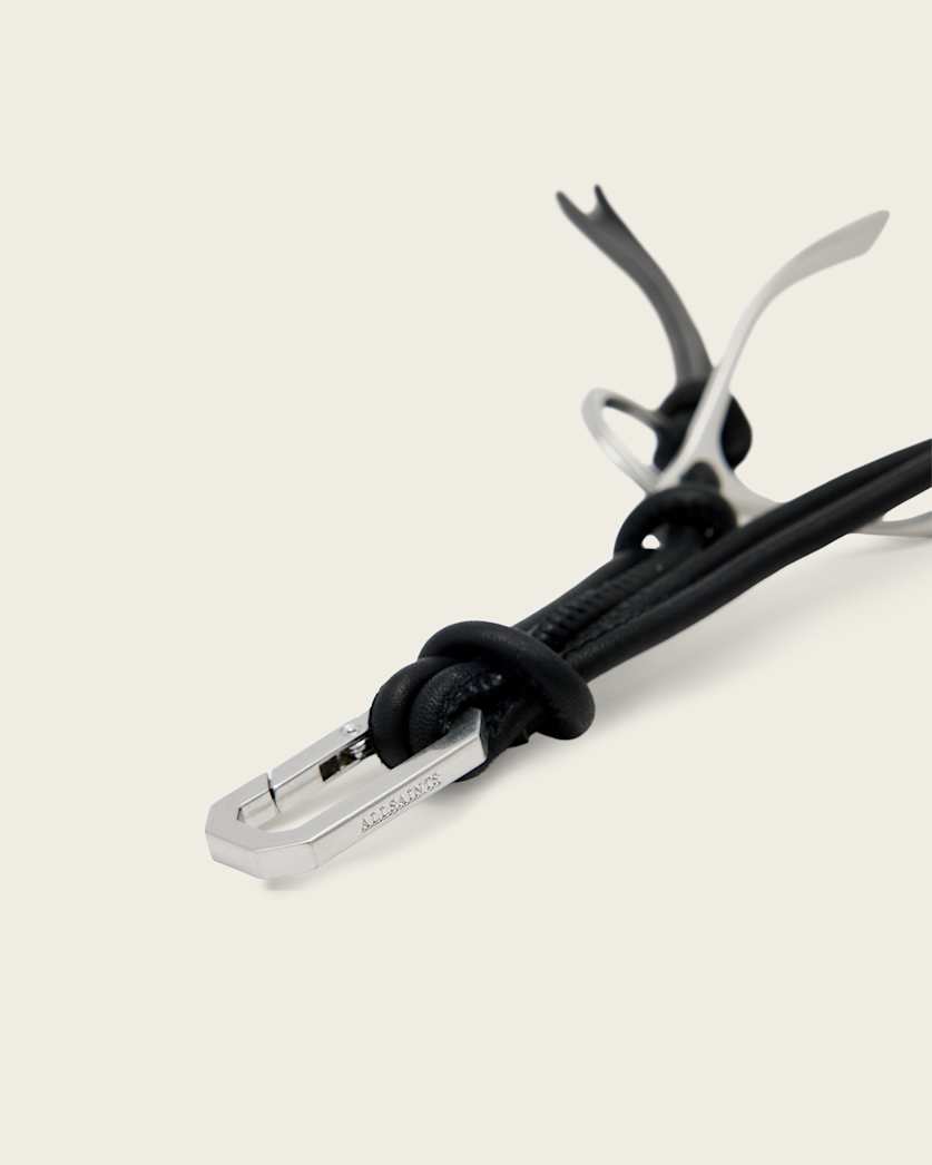 Metal Wishbone Bag Charm Black/Silver | ALLSAINTS
